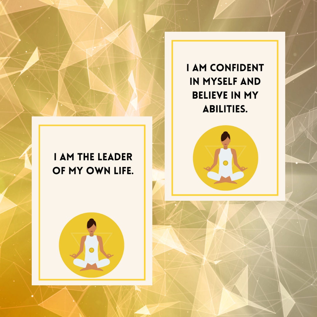 Solar Plexus Chakra Affirmation Cards, Affirmation Cards Digital ...