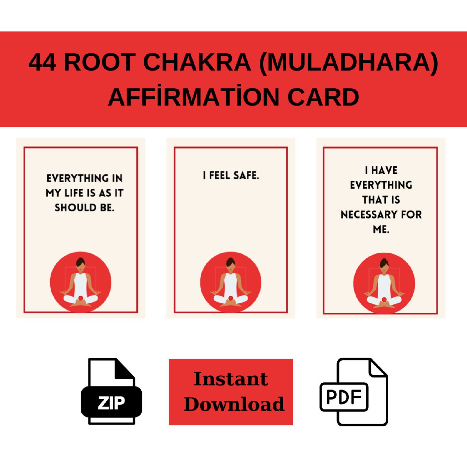 Chakra Affirmation Cards, Printable, Instant Download, PNG, JPG ...