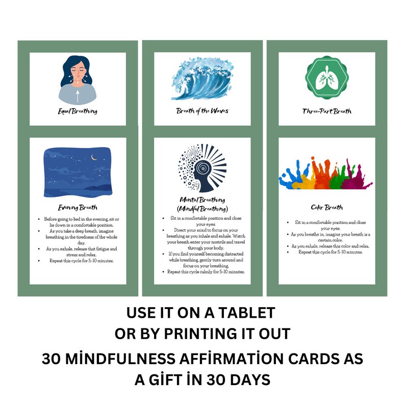 Mindful Breathing Package for Adults, Anxiety for Teens, Grounding ...