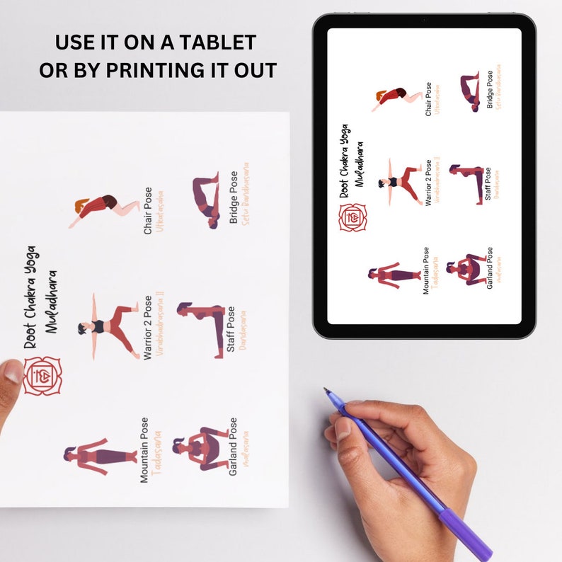 Chakra Yoga Poses Cheat Sheets, Digital Download PDF, Chakra Yoga Poses ...