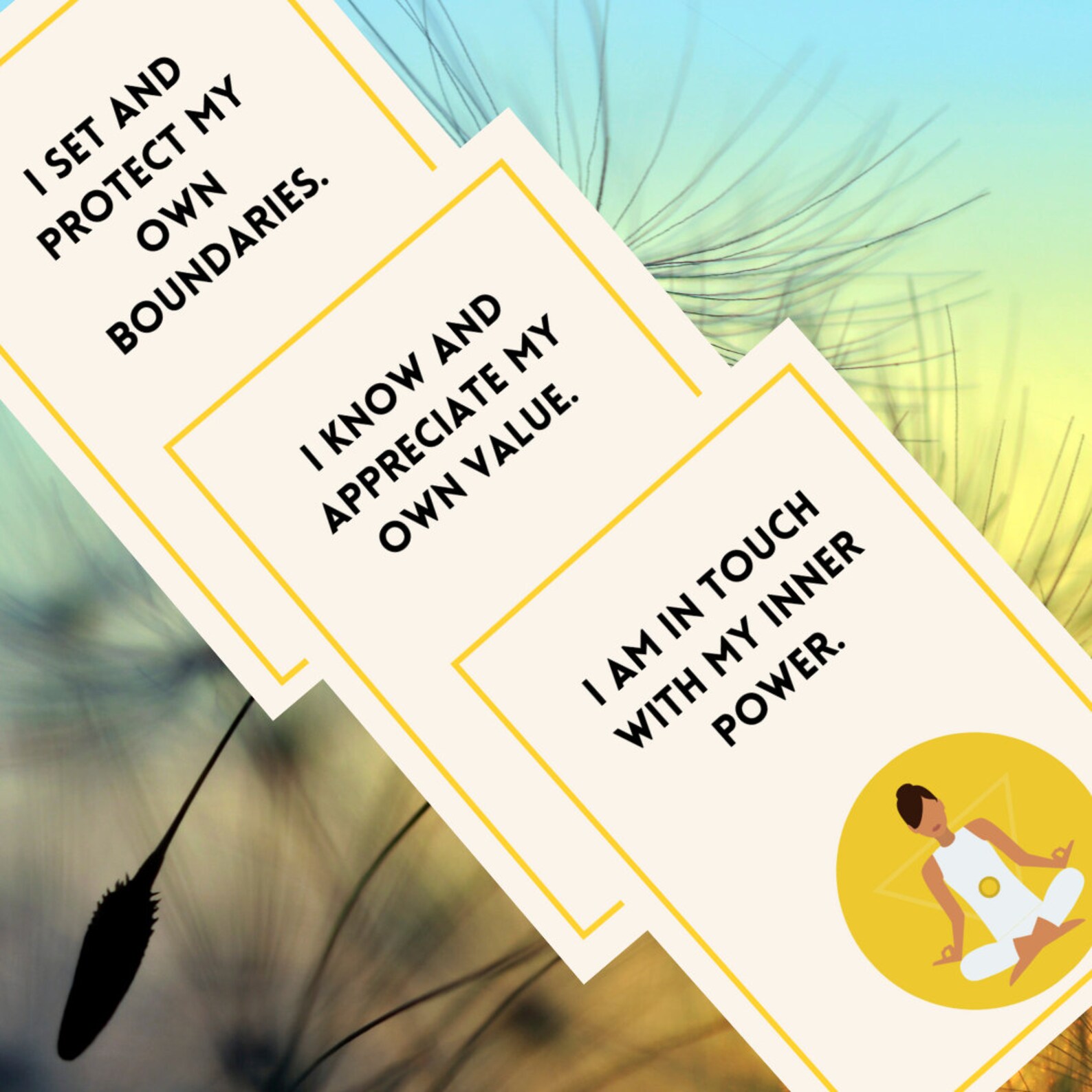 Solar Plexus Chakra Affirmation Cards, Affirmation Cards Digital ...