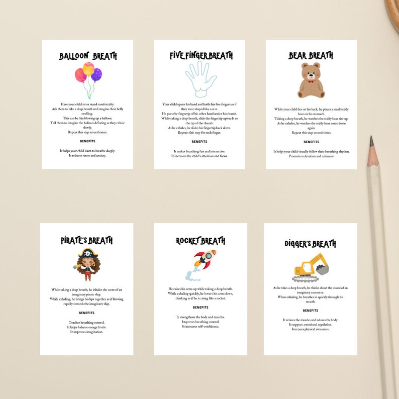 Breathing Activity for Kids, Mindful Breathing Printable Activity Kit ...