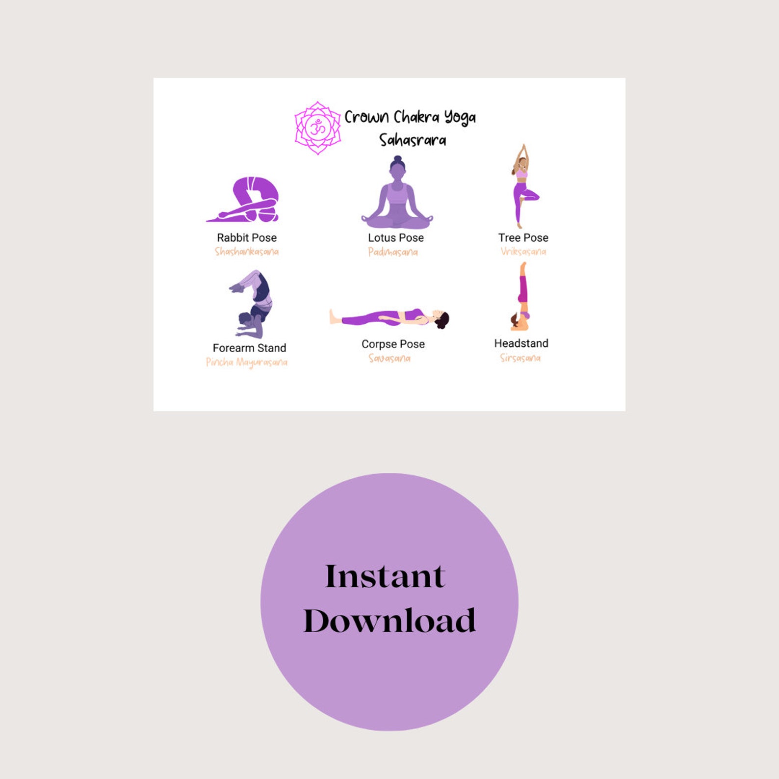 Chakra Yoga Poses Cheat Sheets, Digital Download PDF, Chakra Yoga Poses ...