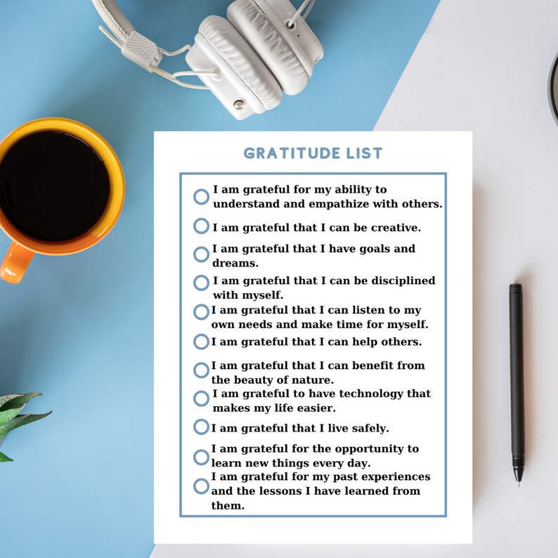 30 Days of Gratitude Printable Template, Daily Gratitude Journal ...