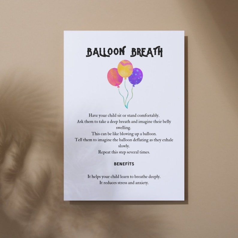 Breathing Activity for Kids, Mindful Breathing Printable Activity Kit ...