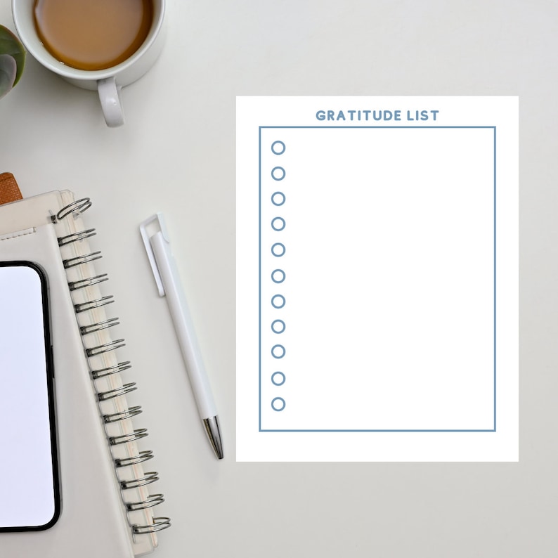 30 Days of Gratitude Printable Template, Daily Gratitude Journal ...