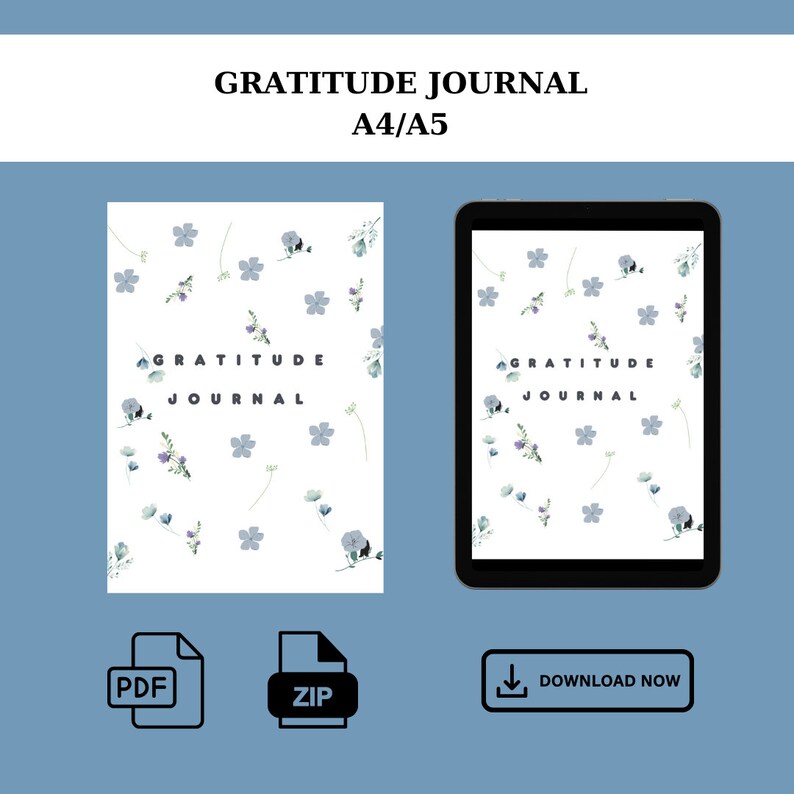 30 Days of Gratitude Printable Template, Daily Gratitude Journal ...
