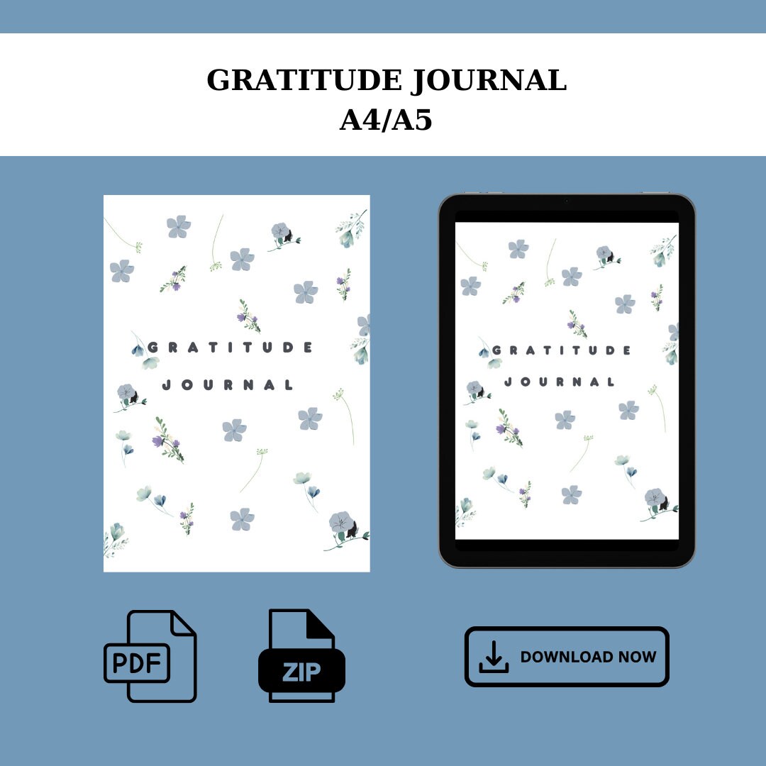 30 Days of Gratitude Printable Template, Daily Gratitude Journal ...
