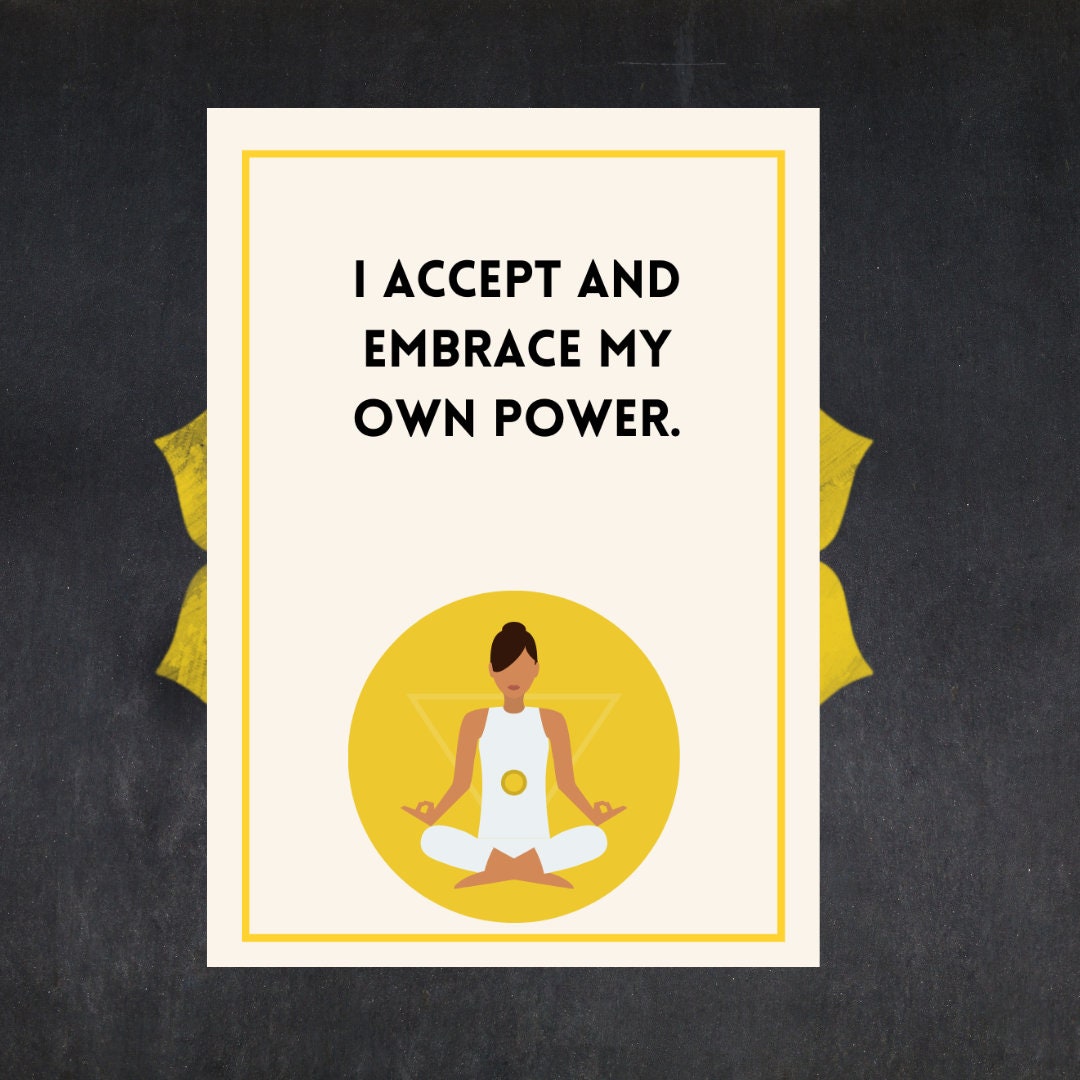 Solar Plexus Chakra Affirmation Cards, Affirmation Cards Digital ...