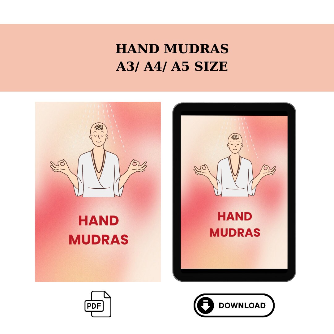 Mudra Hand Cards Collection of 16 With Sanskrit Names, Printable E-book ...