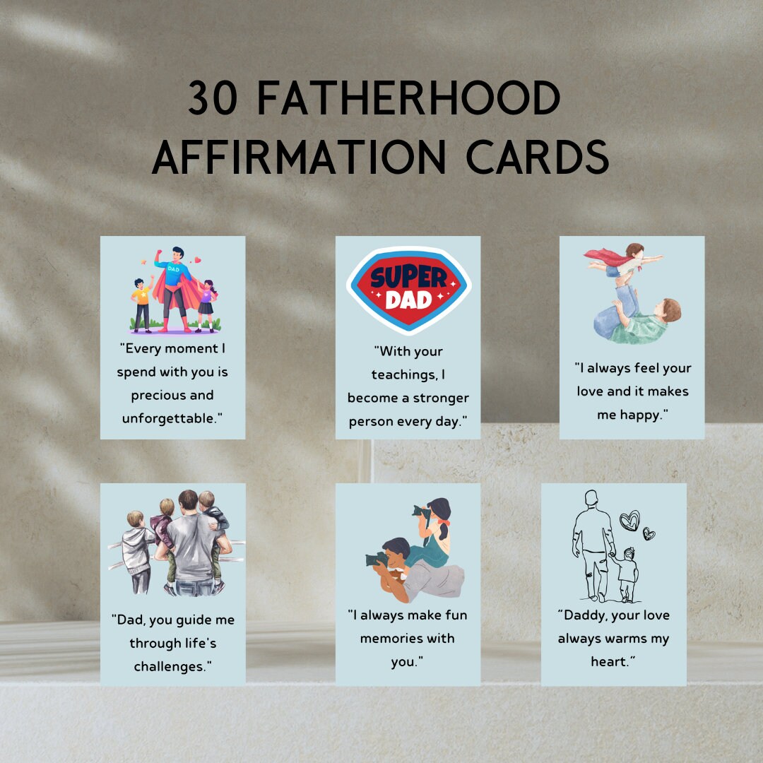 30 Fatherhood Affirmation Cards, Empowering Affirmations for Dads ...