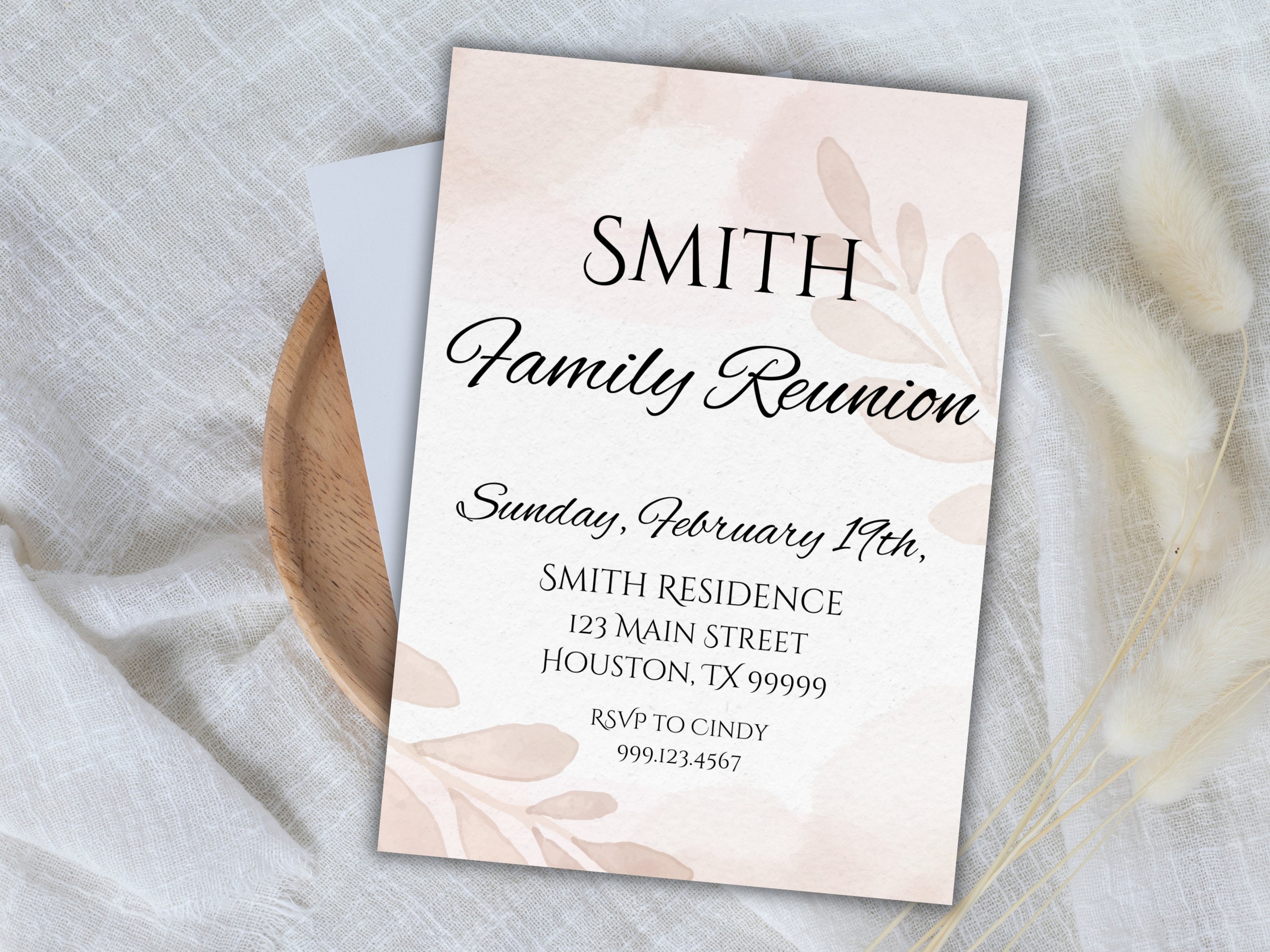Family Reunion Invitation, Family Gathering Template, Watercolor Family ...