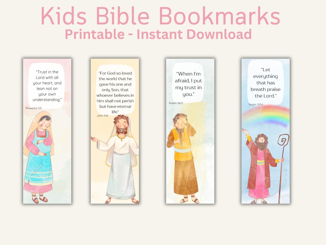 Kids Bible Verse Bookmarks | Printable Bookmarks | Bible Bookmarks ...