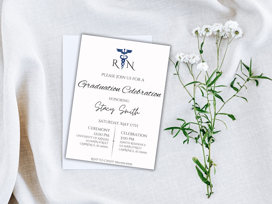Nursing Graduation Invitation | Nurse Grad Party Invite | Minimalist RN ...