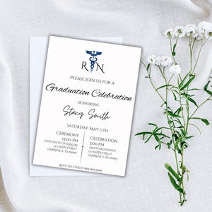 Nursing Graduation Invitation | Nurse Grad Party Invite | Minimalist RN ...