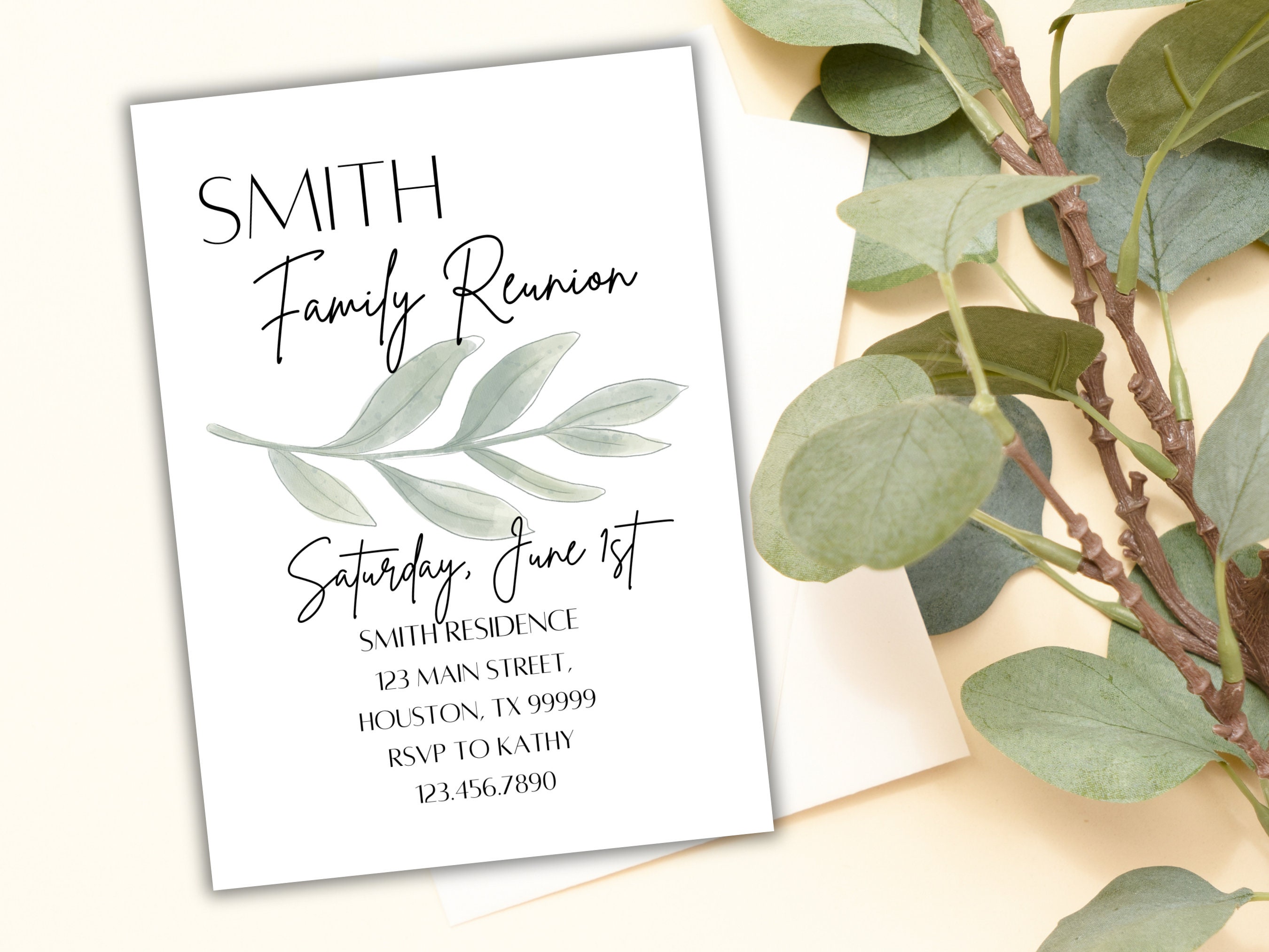 Family Reunion Invitation, Minimalist Family Reunion Invitation, Family ...