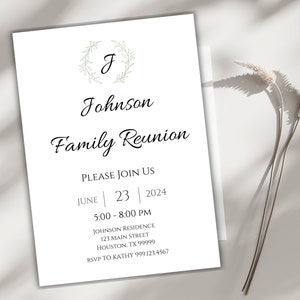 Family Reunion Invitation, Family Gathering Template, Customizable ...