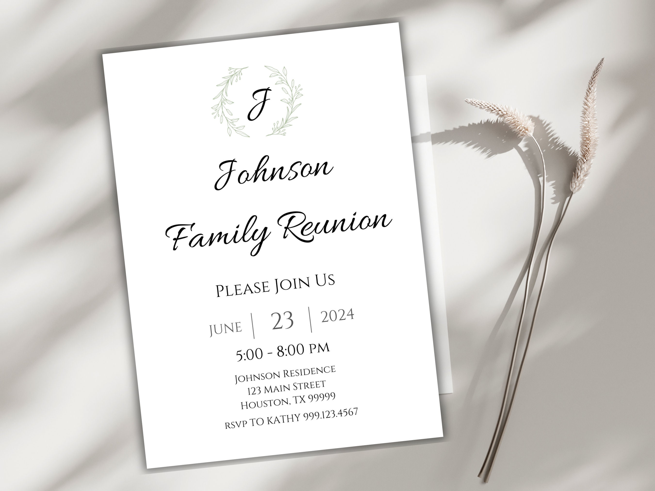 Family Reunion Invitation, Family Gathering Template, Customizable ...