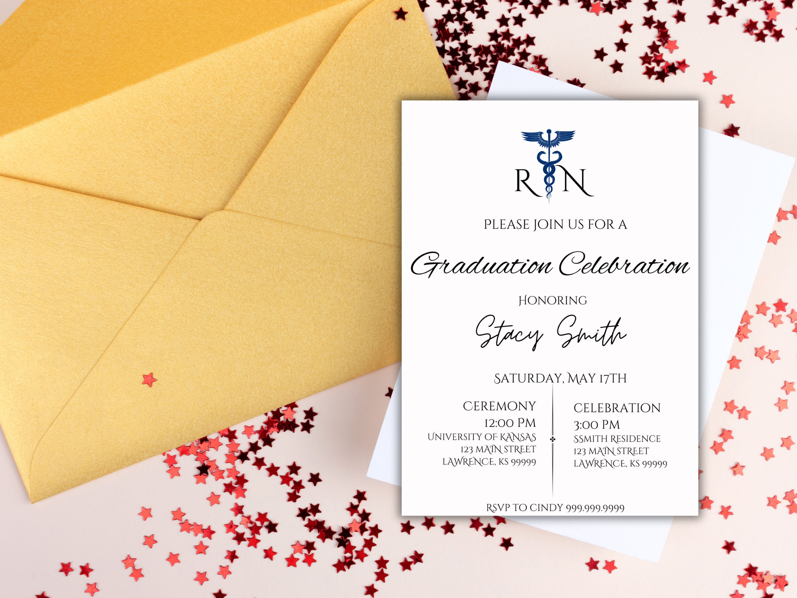 Nursing Graduation Invitation | Nurse Grad Party Invite | Minimalist RN ...
