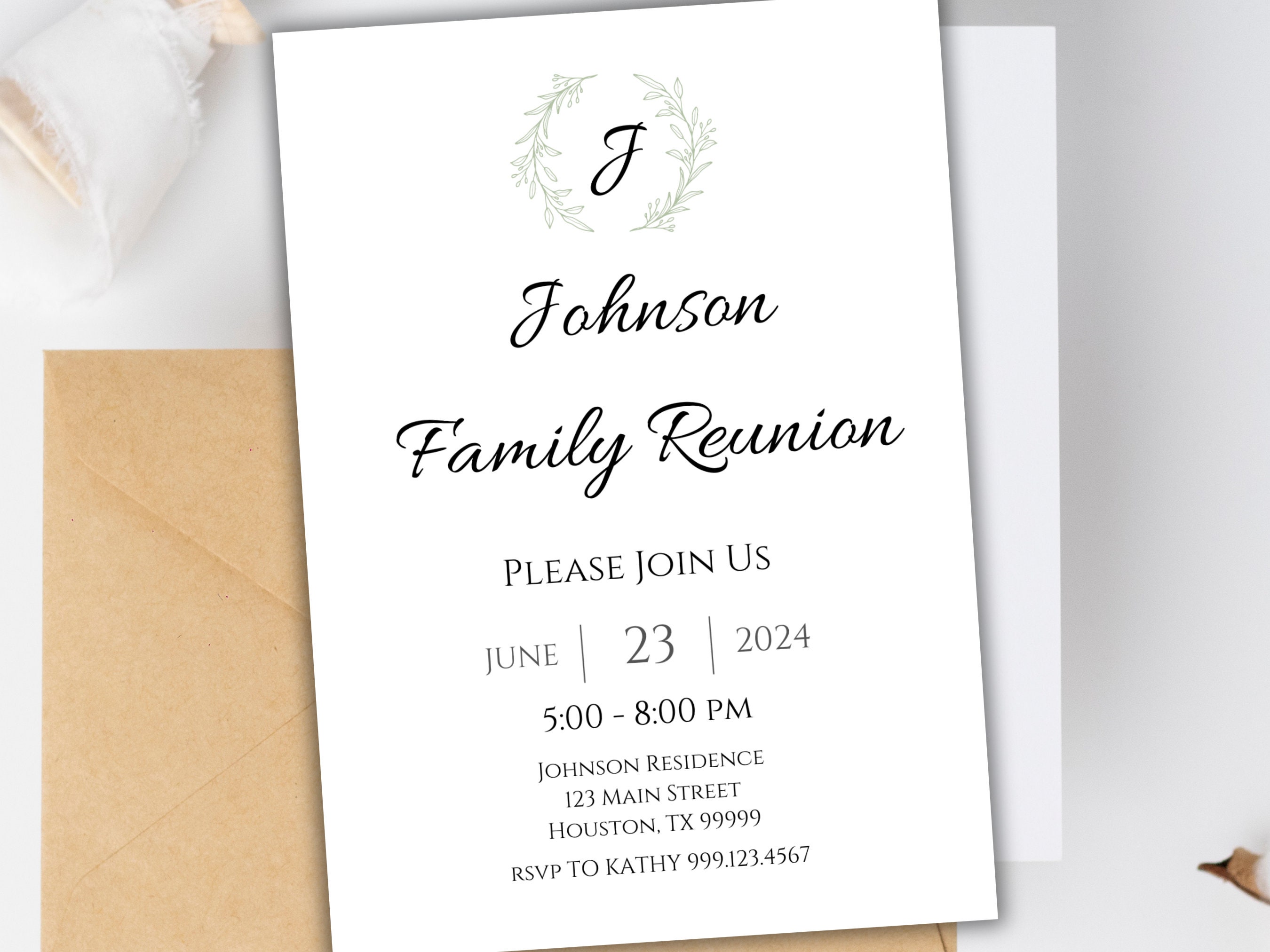 Family Reunion Invitation, Family Gathering Template, Customizable ...