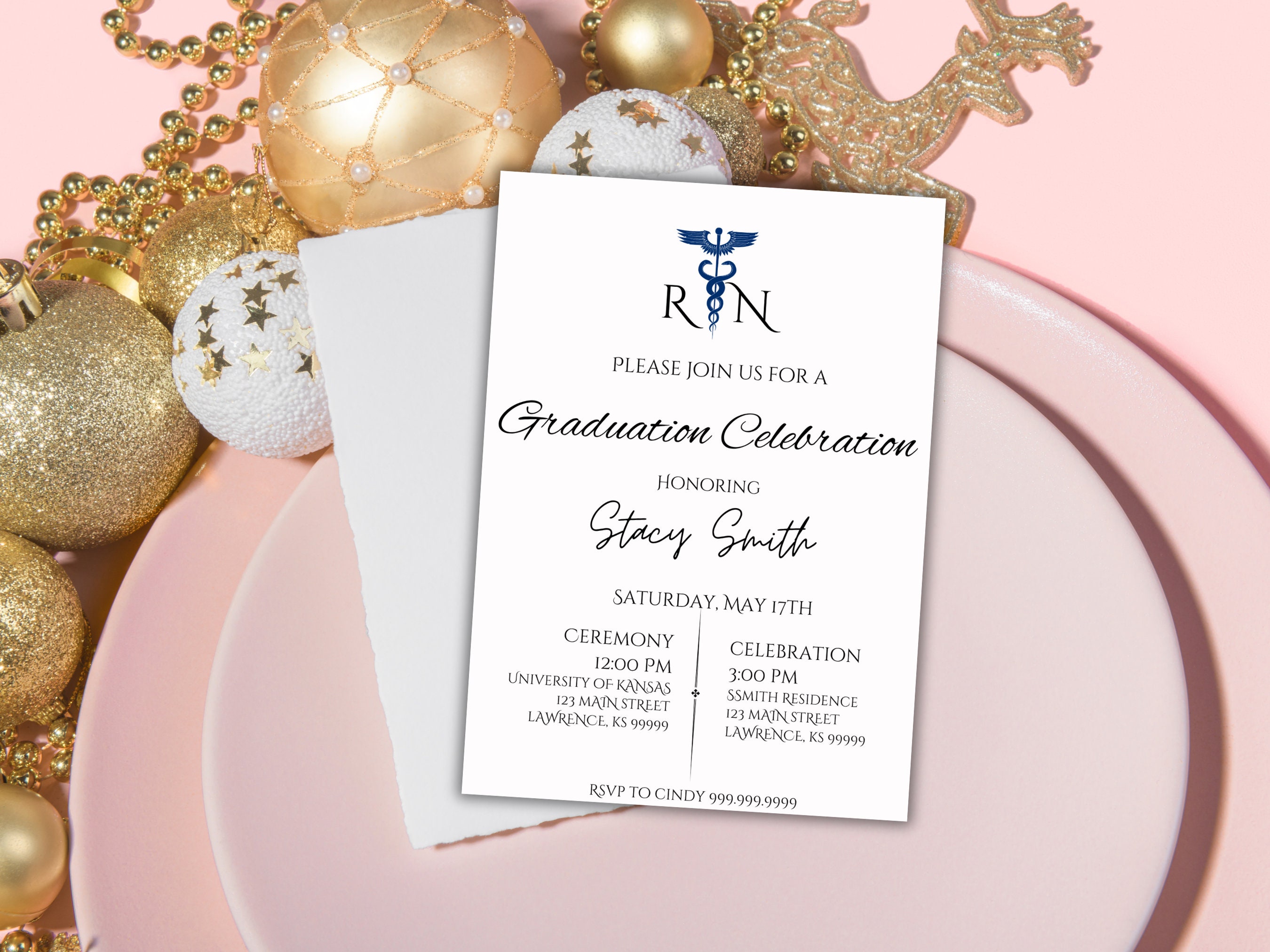 Nursing Graduation Invitation | Nurse Grad Party Invite | Minimalist RN ...