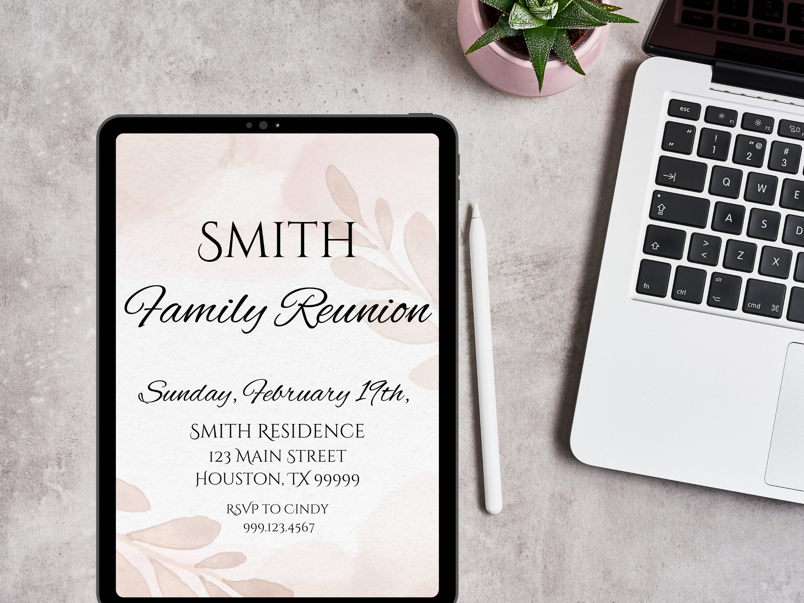 Family Reunion Invitation, Family Gathering Template, Watercolor Family ...