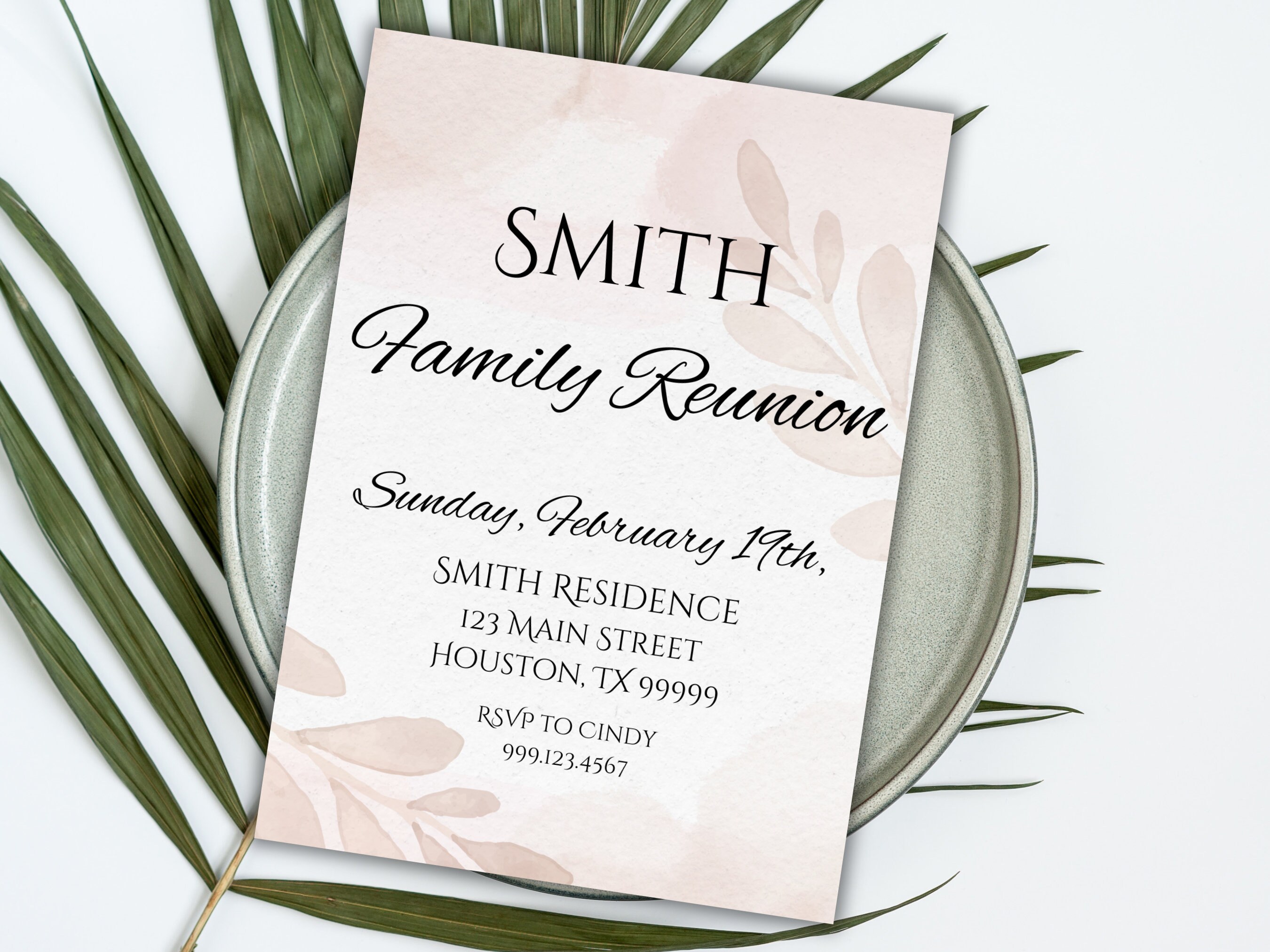 Family Reunion Invitation, Family Gathering Template, Watercolor Family ...