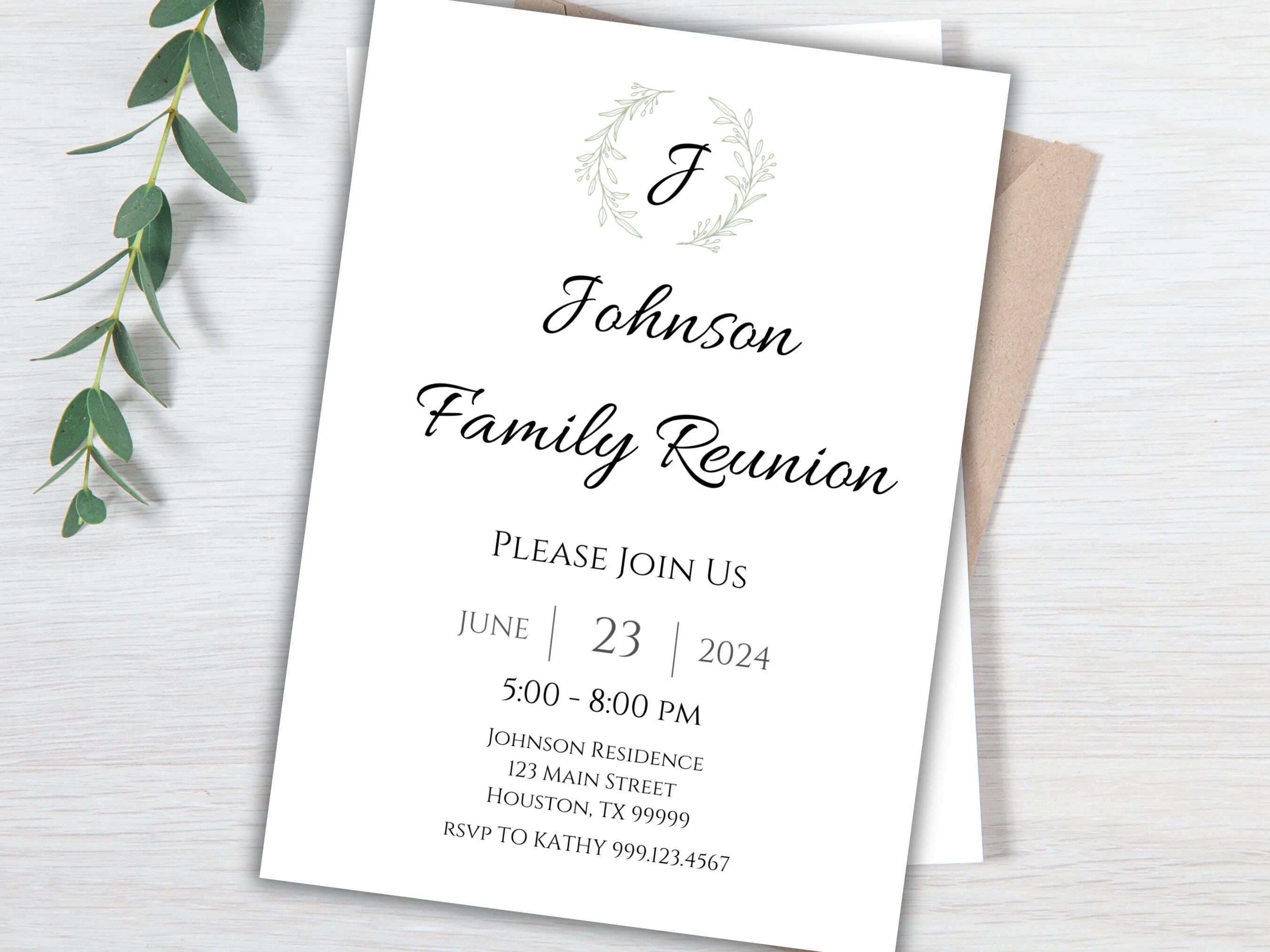 Family Reunion Invitation, Family Gathering Template, Customizable ...