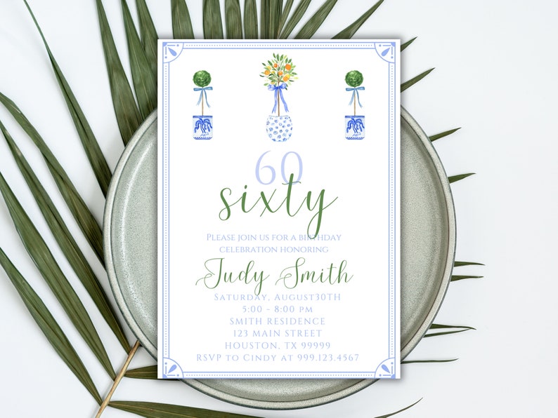 60th Birthday Invitation, 60th Invitation, 60th Birthday, 60th Birthday ...