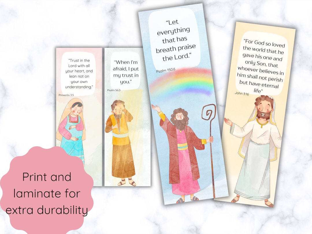 Kids Bible Verse Bookmarks | Printable Bookmarks | Bible Bookmarks ...
