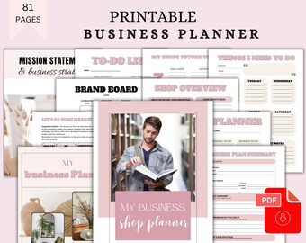 Printable Business Planner Bundle, Small Business, Product and Social ...