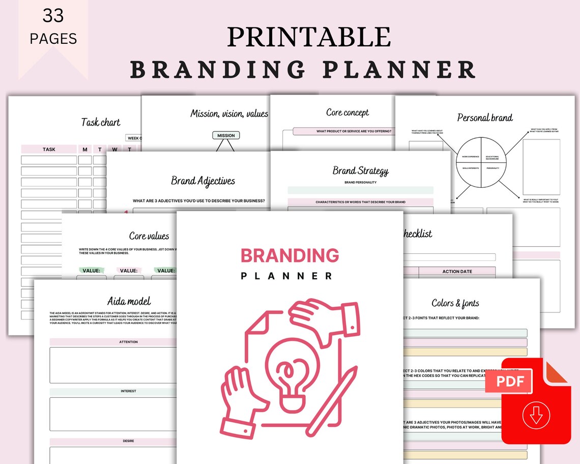 Branding Planner Binder | Personal Business Organizer Printable ...