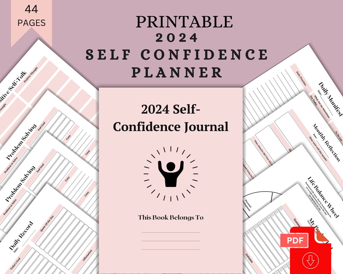 Self Confidence Planner, Self Esteem Workbook, Self-care Prompts, Teen ... Self Confidence Planner, Self Esteem Workbook, Self-care Prompts, Teen ...