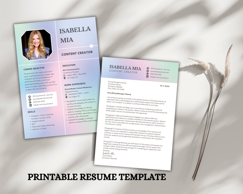 Resume Template, Modern Resume Template Word & Mac Apple Pages ...