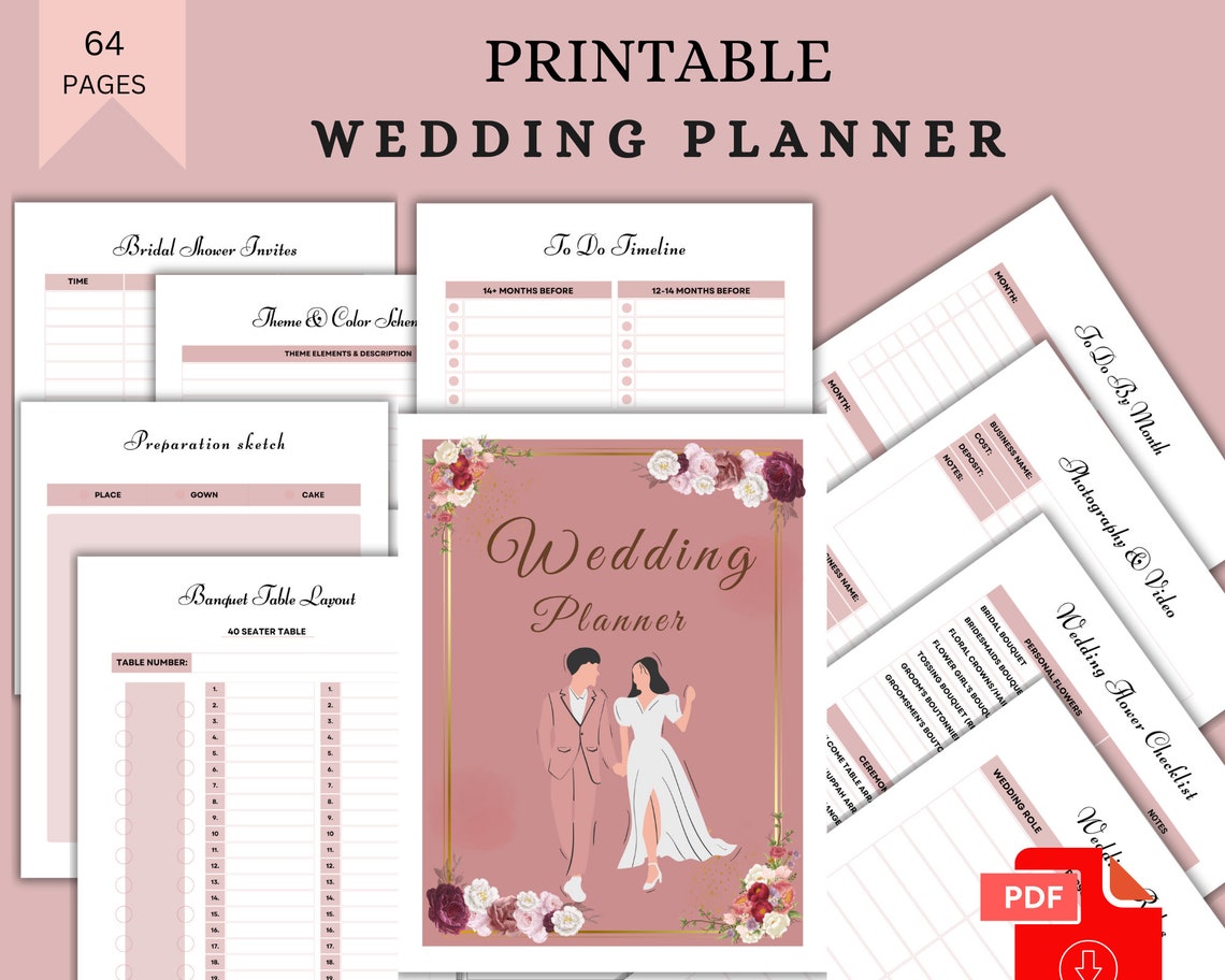 Wedding Planner Printable | Printable Wedding Planner Pages | Wedding ...
