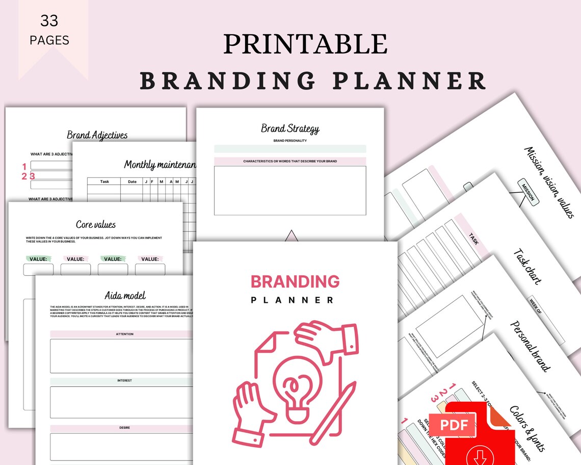 Branding Planner Binder | Personal Business Organizer Printable ...