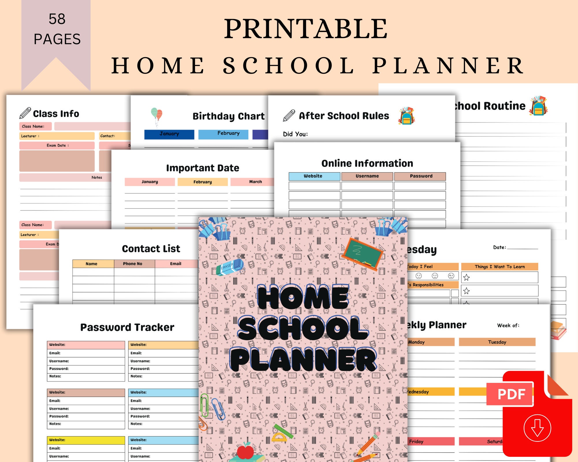 Printable Homeschool Planner Bundle | Printable, Digital | Academic ...