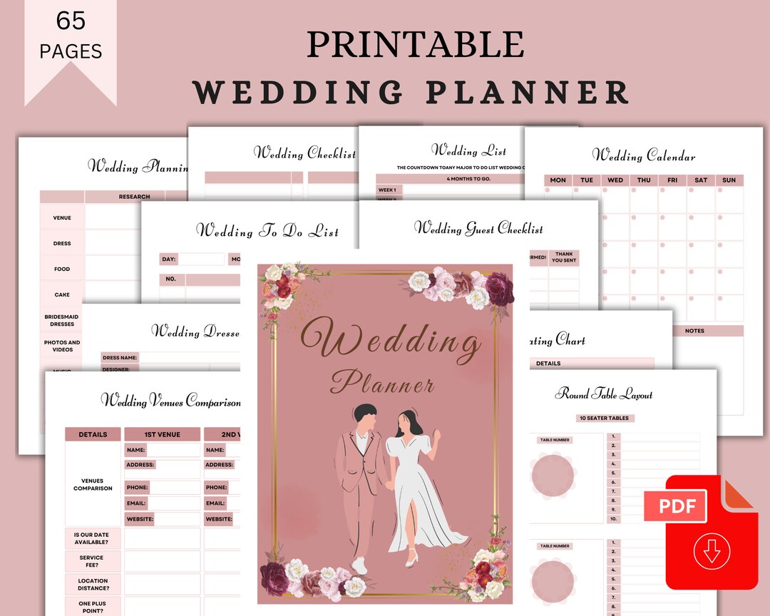 Wedding Planner Printable | Printable Wedding Planner Pages | Wedding ...