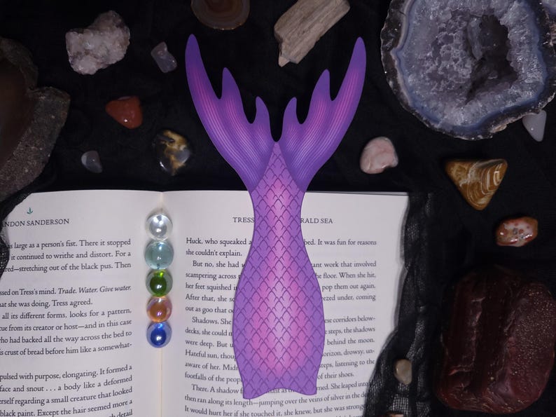 Mermaid Tail Printable Bookmark Set of 6 | Fantasy Book Club Reading ...