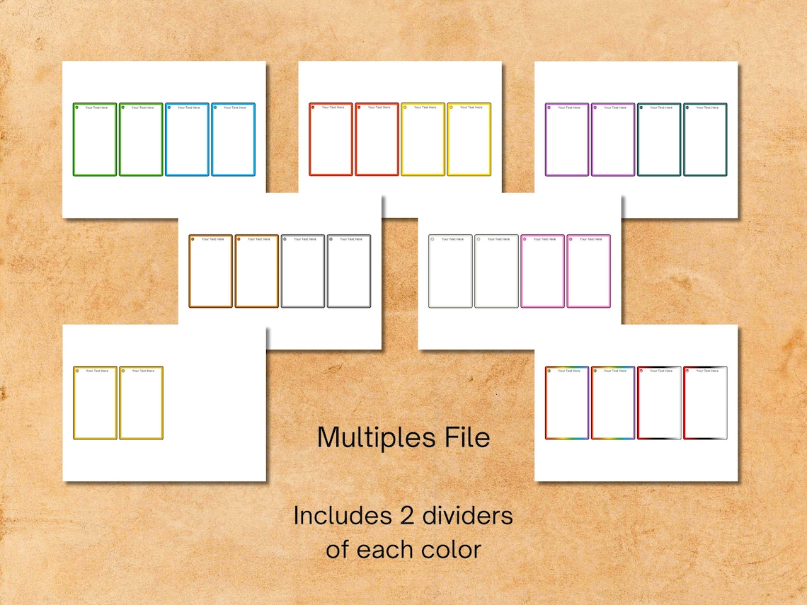 Printable Trading Card Dividers With Editable Color-coded Labels | 11 ...