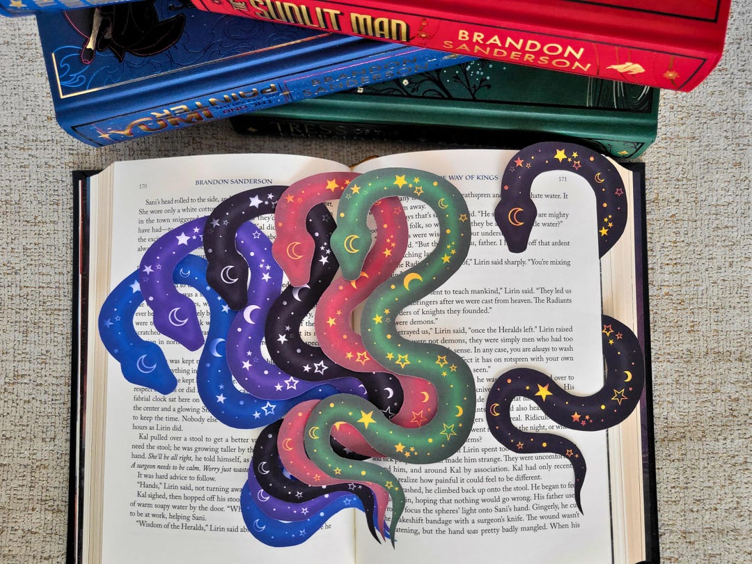 Celestial Snake Bookmarks Printable | 6 Color Variations With Moons ...