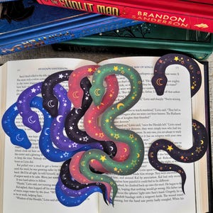 Celestial Snake Bookmarks With Moons & Stars | Printable | DIY Print ...
