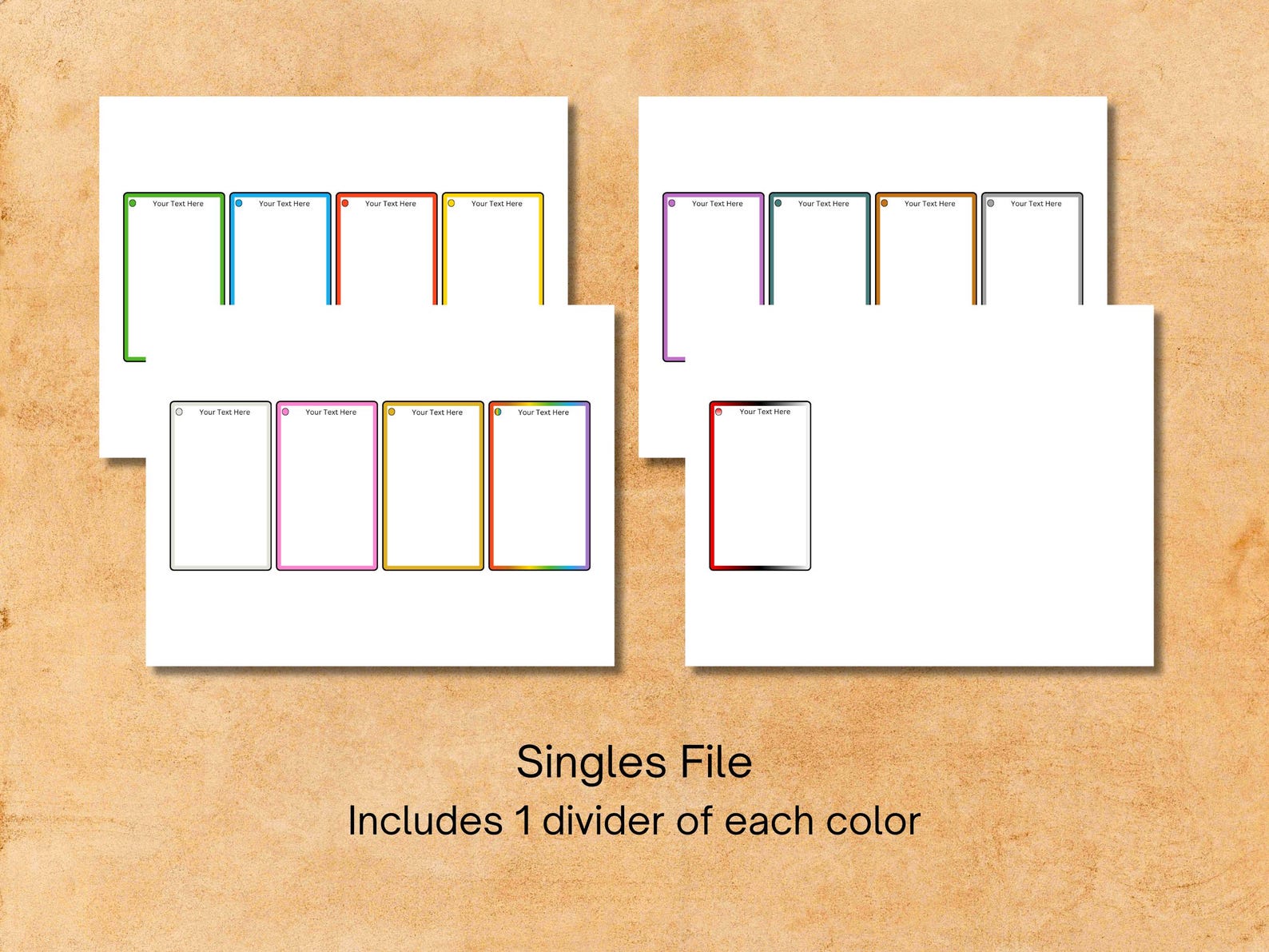 Printable Trading Card Dividers With Editable Color-coded Labels | 11 ...