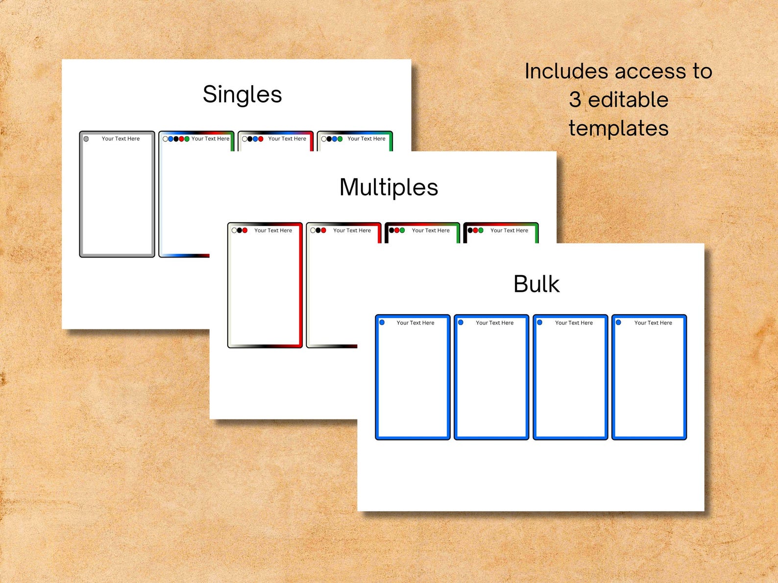 Printable Trading Card Dividers With Editable Color-coded Labels | 5 ...