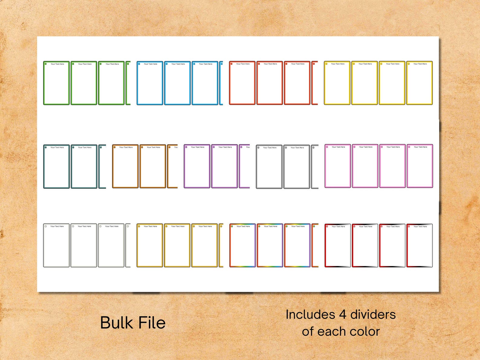 Printable Trading Card Dividers With Editable Color-coded Labels | 11 ...