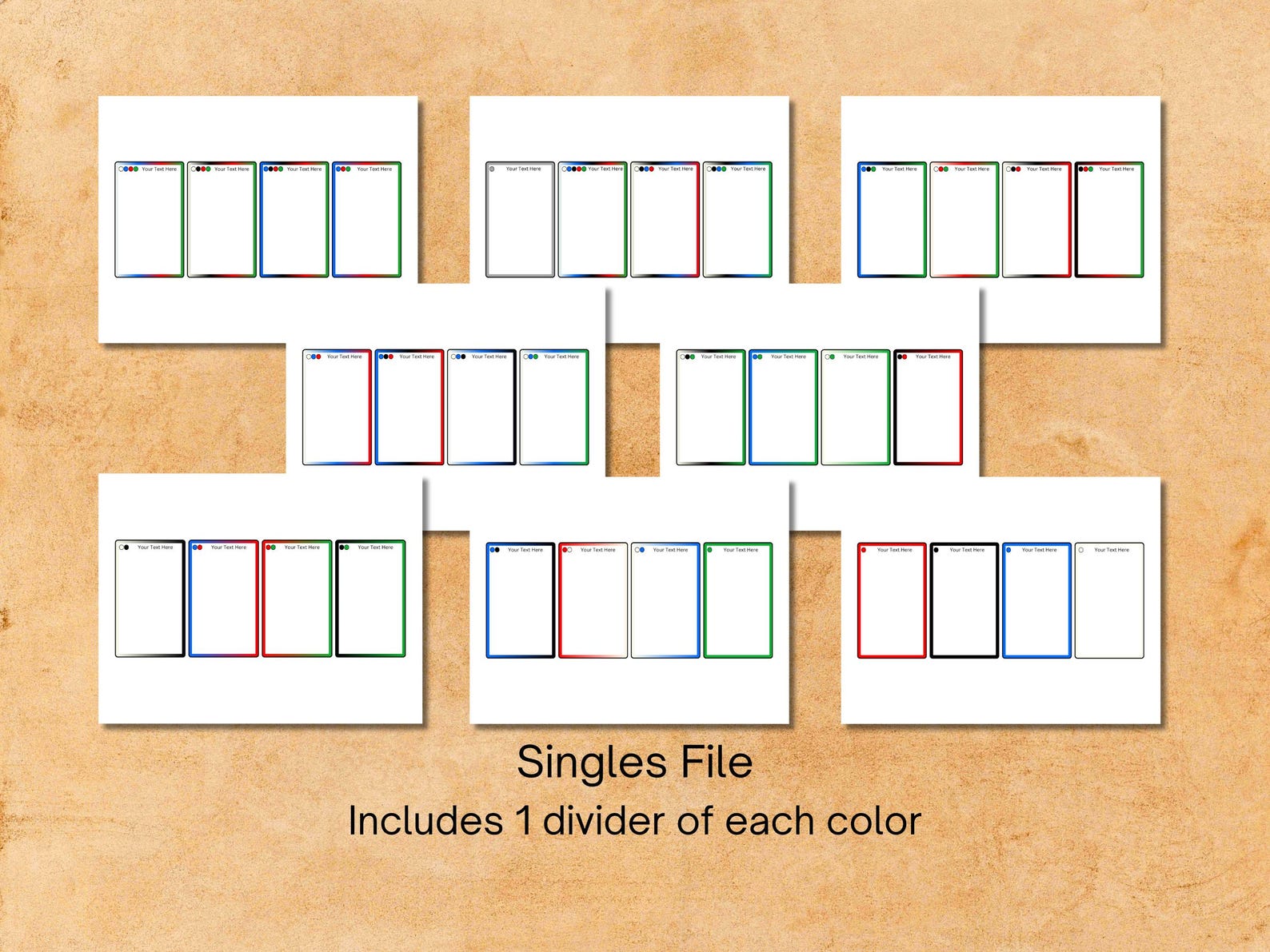 Printable Trading Card Dividers With Editable Color-coded Labels | 5 ...