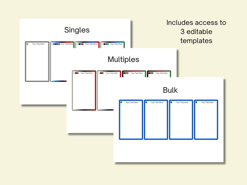 Printable Trading Card Dividers With Editable Text to Organize by Color ...