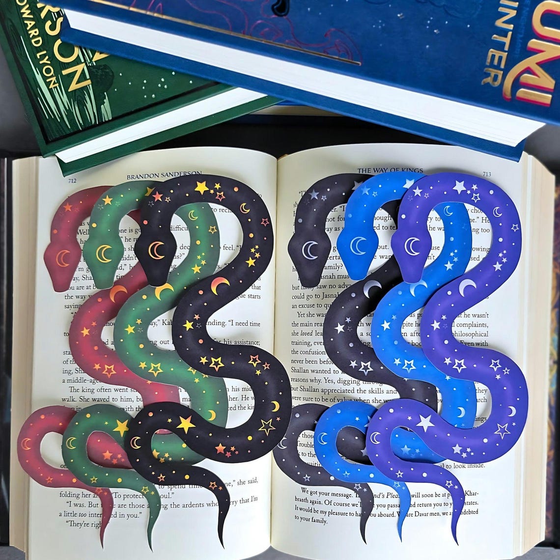 Celestial Snake Bookmarks With Moons & Stars Printable Bookmark - Etsy