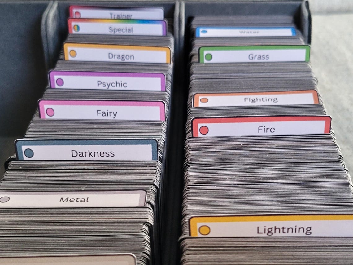 Printable Trading Card Dividers With Editable Color-coded Labels | 11 ...