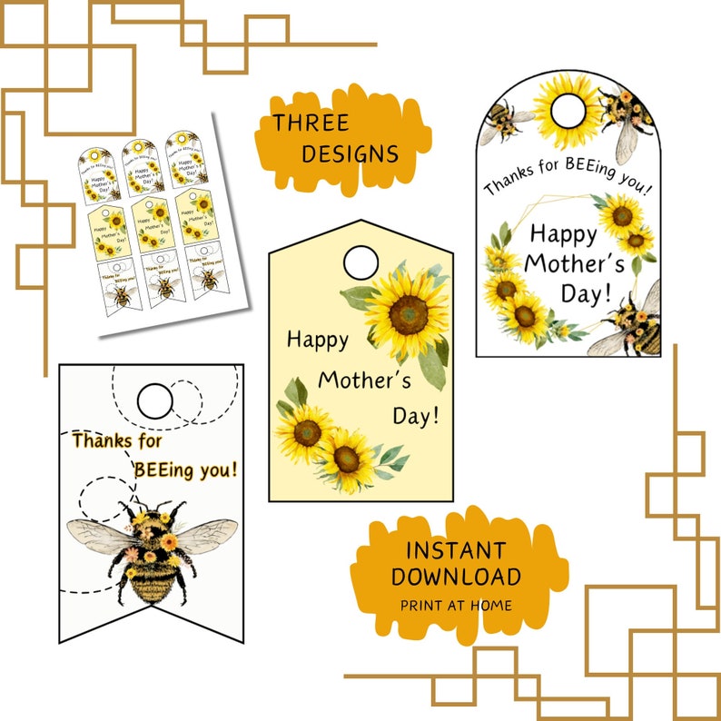 Thanks for Beeing You Mother's Day Gift Tag, Printable Tags With 3 ...